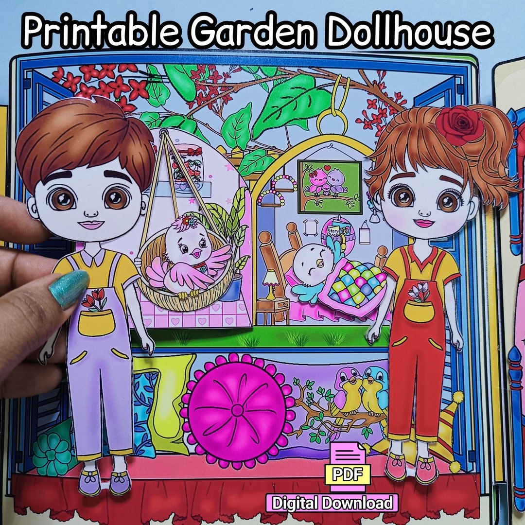 Printable Garden Dollhouse Busy Book for Kids, Preschool Games, Toddler ...