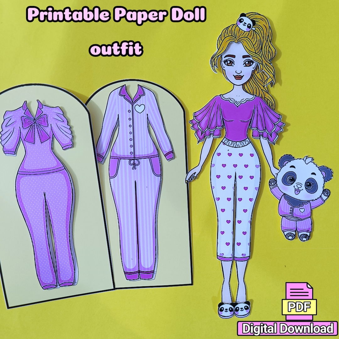 Printable Paper Doll Outfit, Dressup, Clothes Busy Book Activities ...