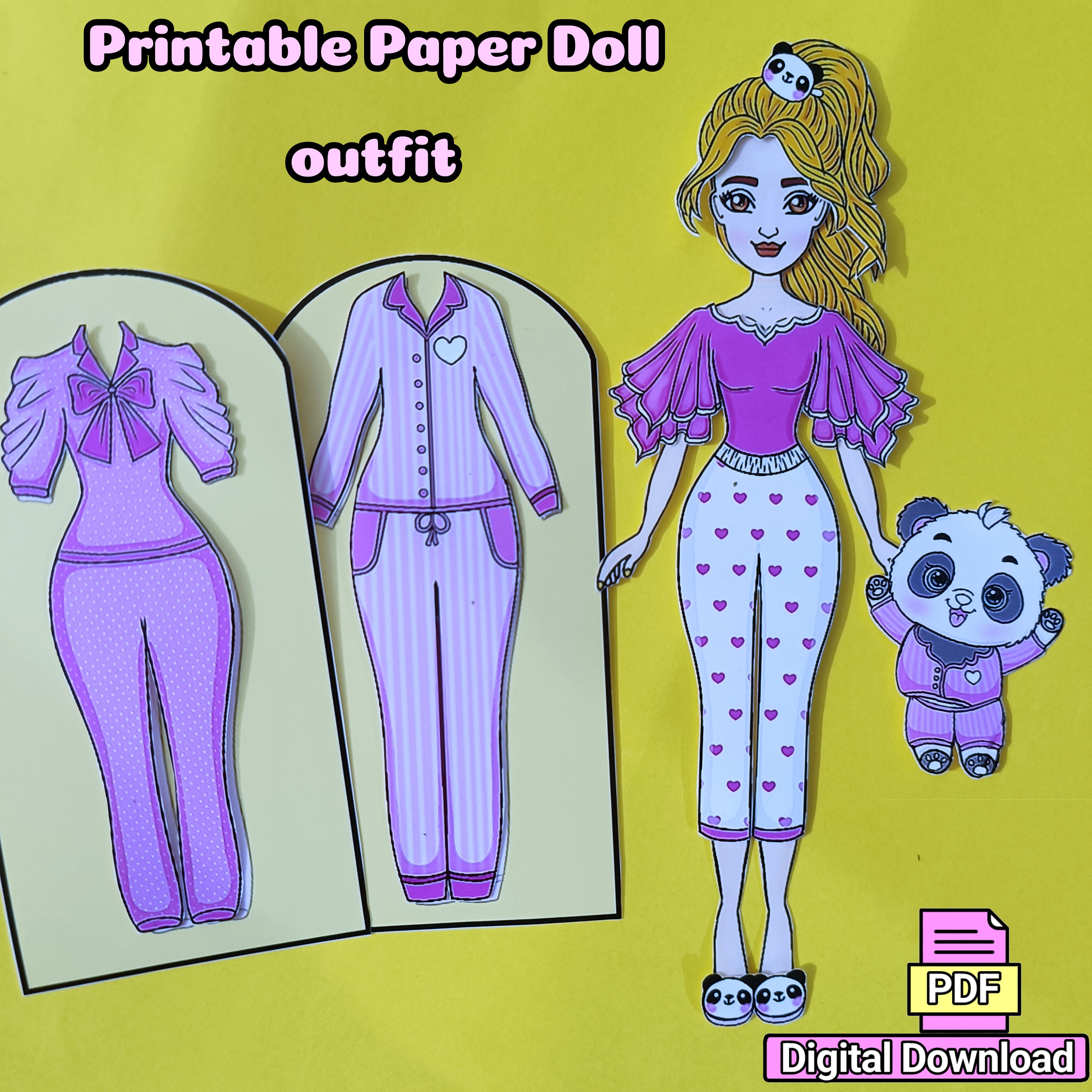 Printable Paper Doll Outfit, Dressup, Clothes Busy Book Activities ...