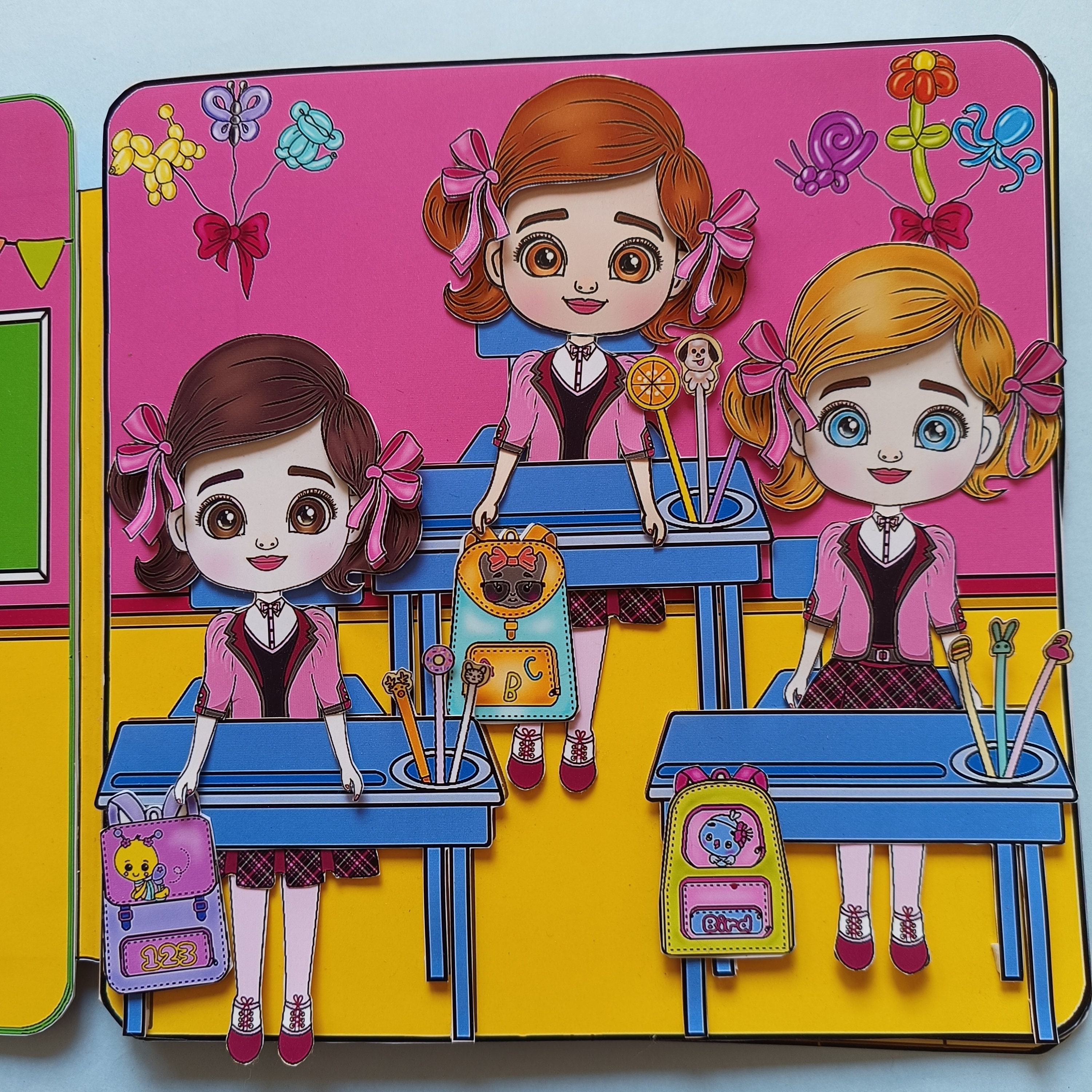 Printable Paper Doll School Adventure Book for Kids, Preschool Games ...