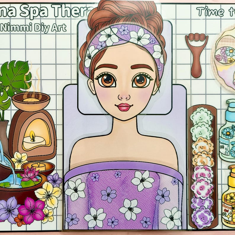 Spa and Relaxing Paper Doll: DIY Craft Kit (digital Download) - Etsy