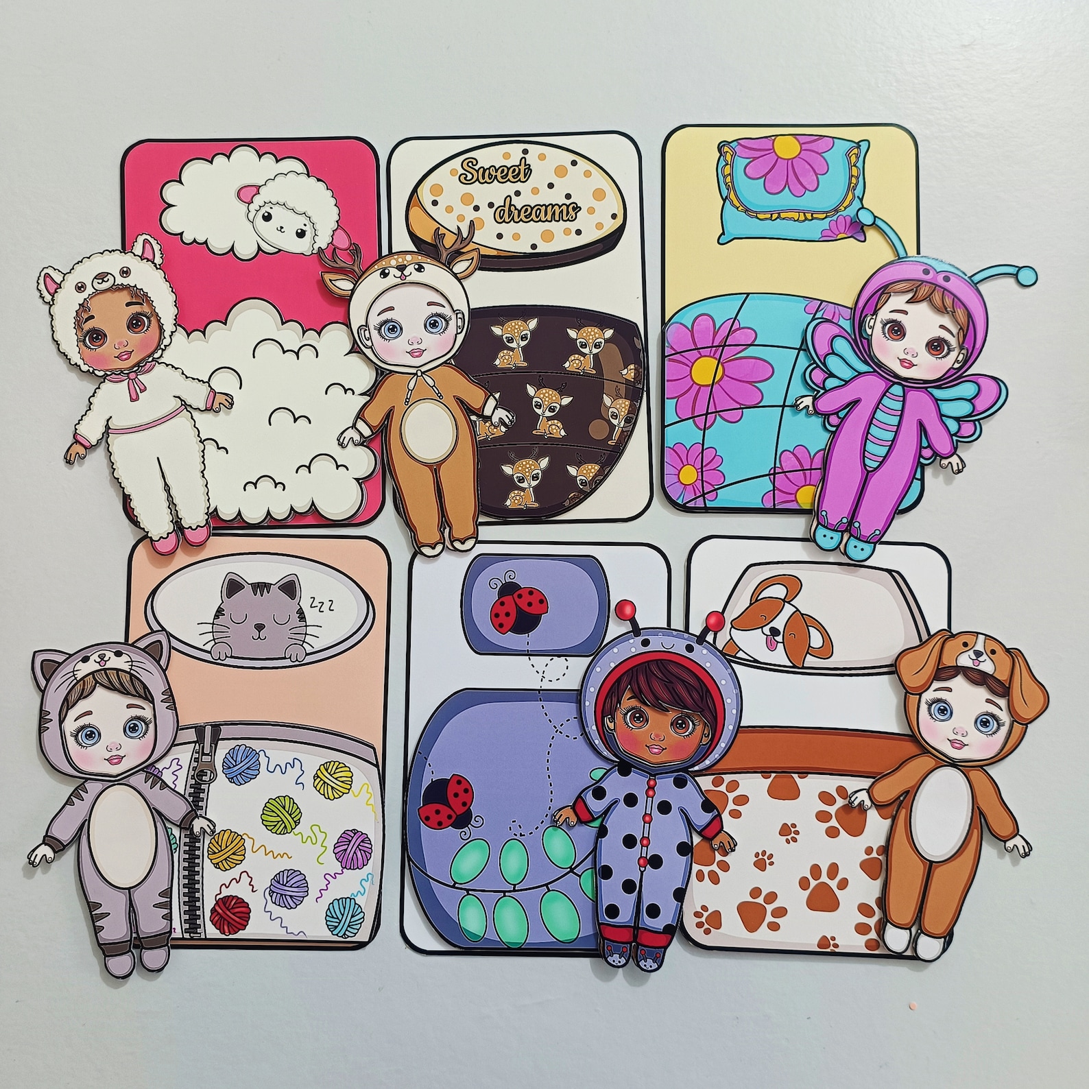 Printable Animal Paper Doll Kit: Dress-up Clothes & Bed (digital ...