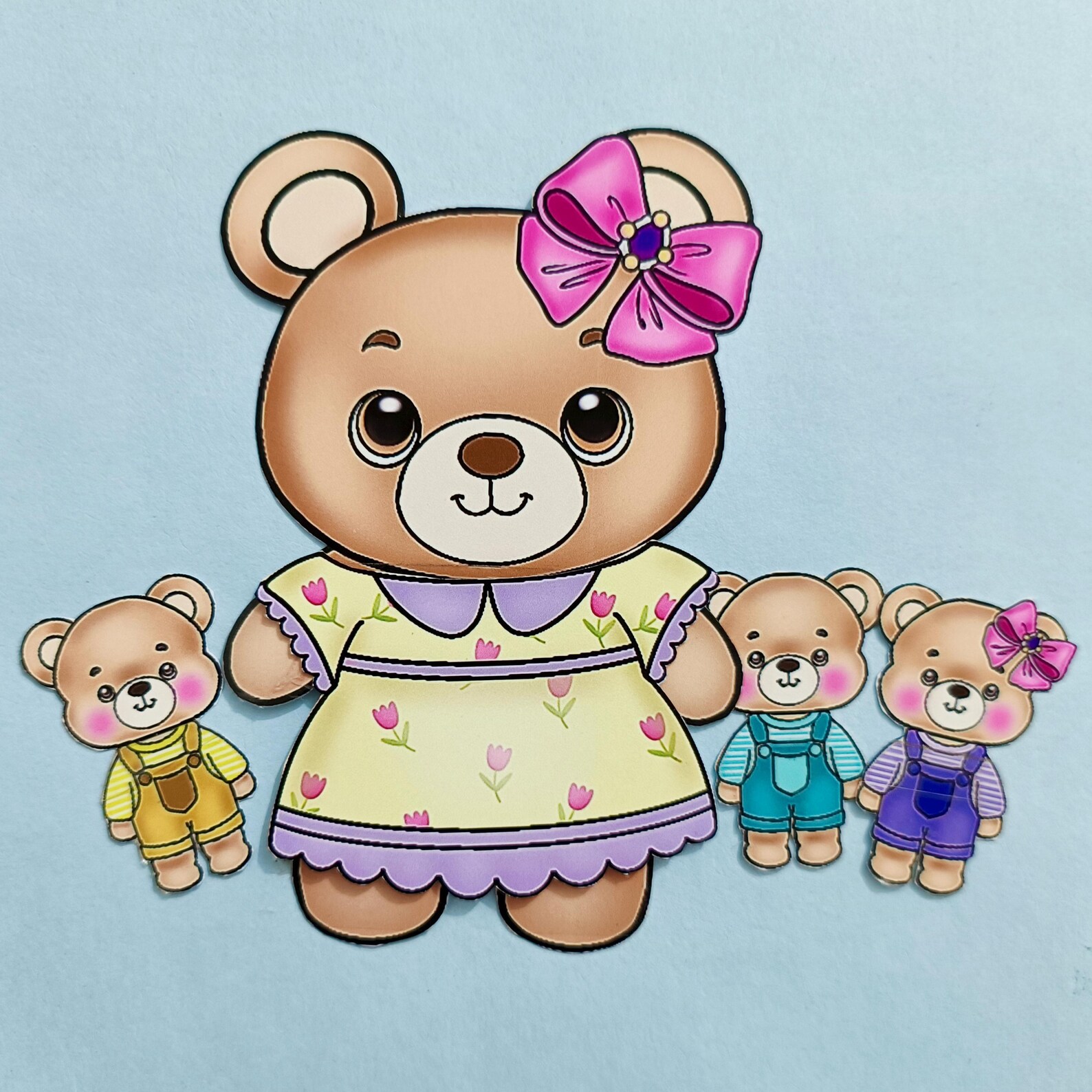 Printable Teddy Bear Stroller Paper Toy: Kids' Activity (PDF Pattern ...
