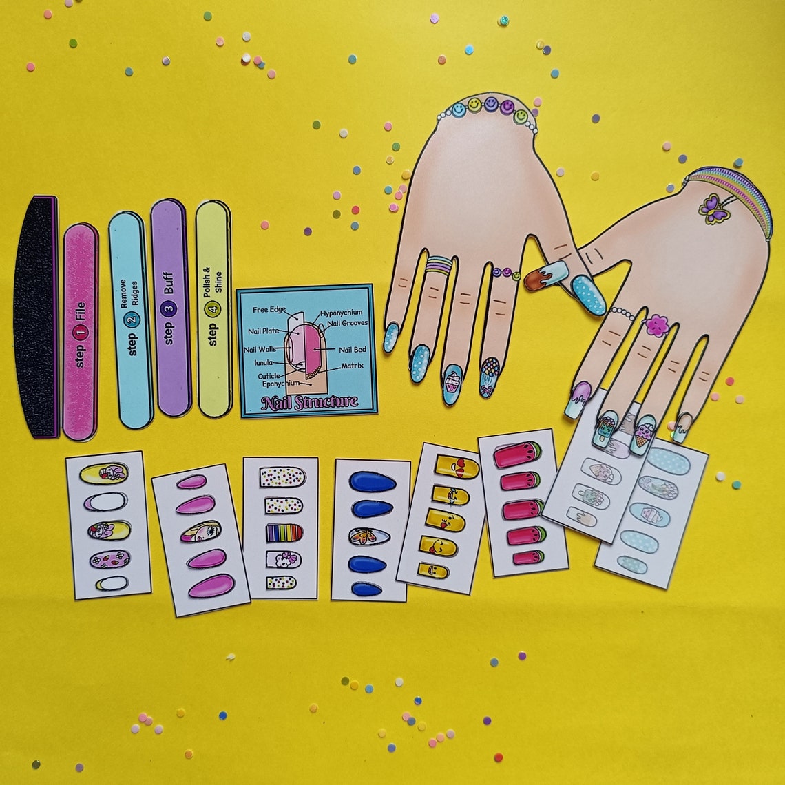 Nail Salon Paper Doll Printable Kit: Kids' Activity Book (digital ...