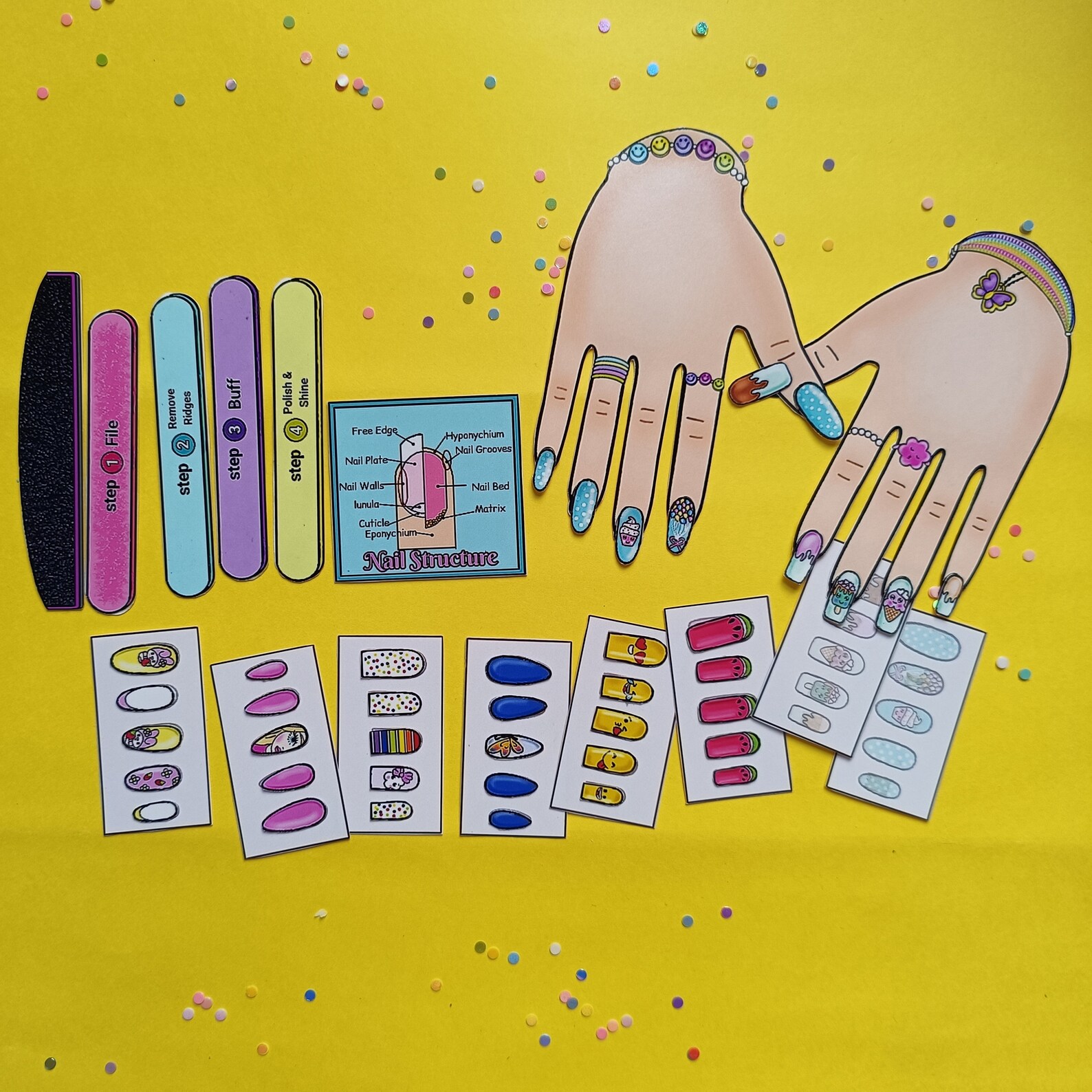 Nail Salon Paper Doll Printable Kit: Kids' Activity Book (digital ...
