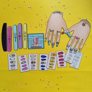 Printable Paper Doll Nail Art Kit Book for Kids Activities Project. Kit ...