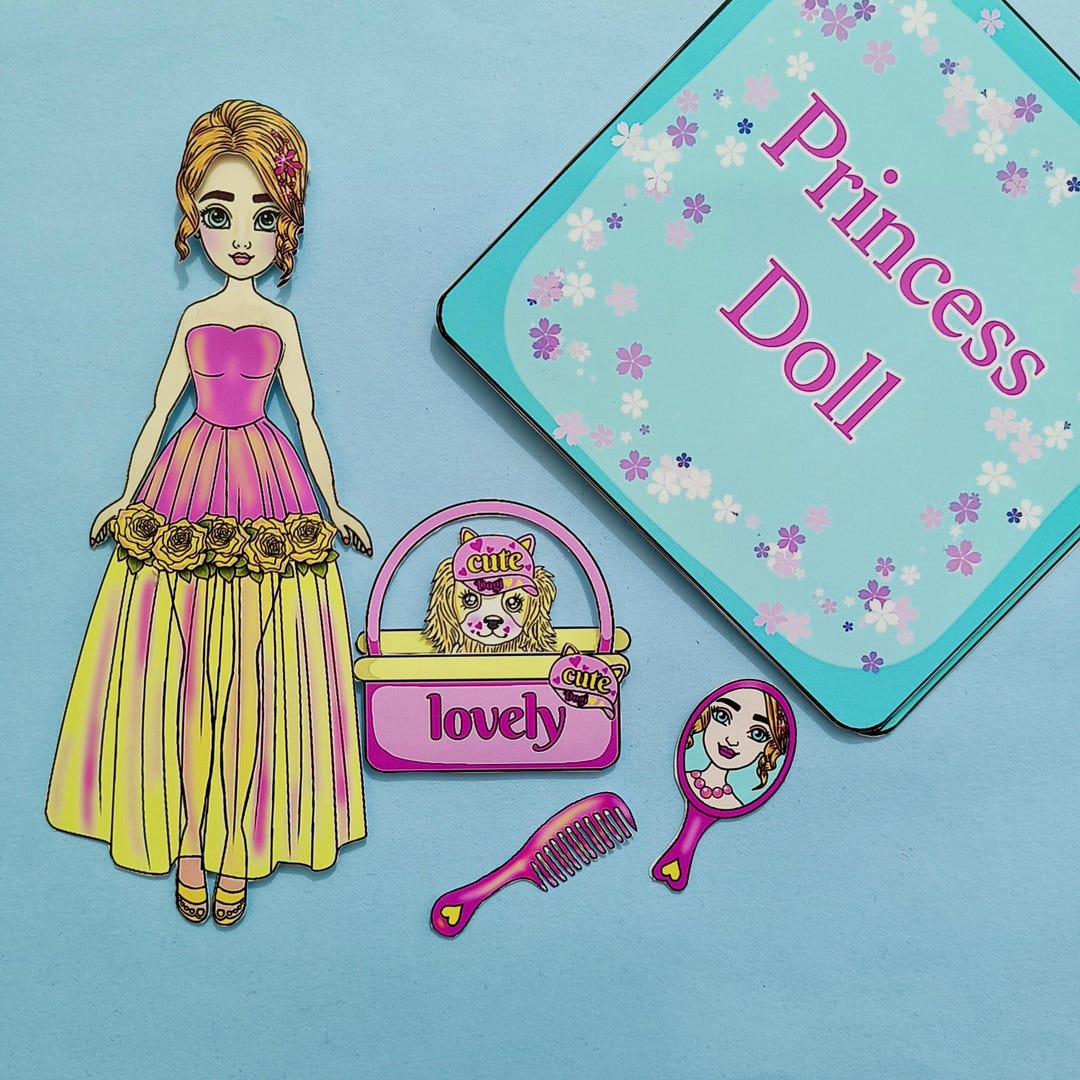 Printable Busy Book, Barbie Princess Dressup, Paper Doll Craft, Paper ...