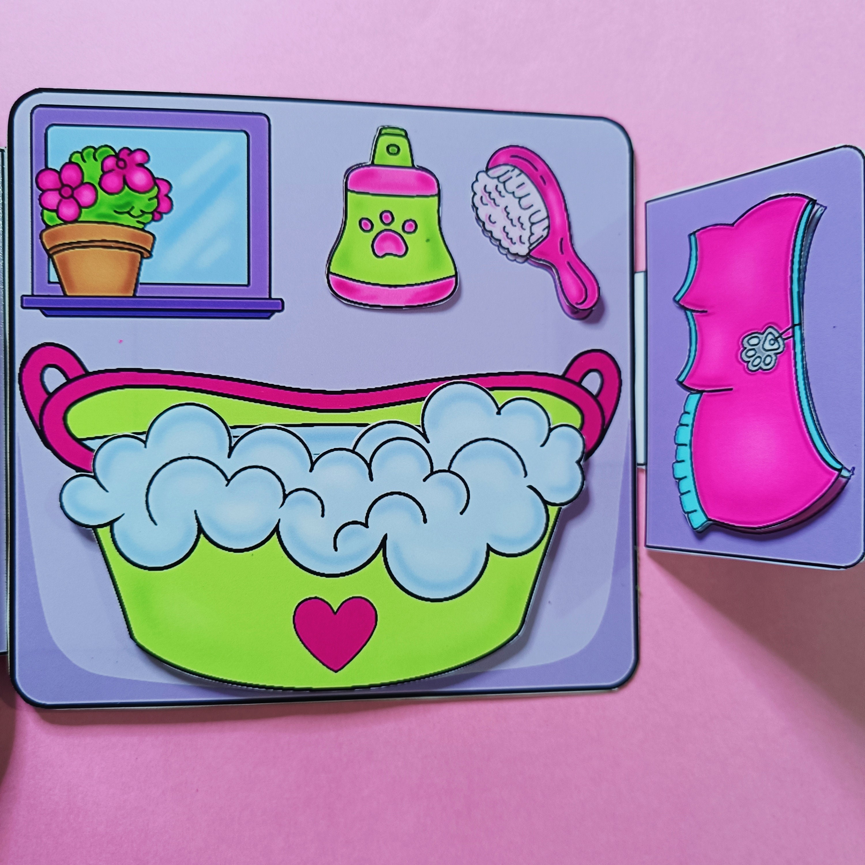 Printable Cat Dollhouse Busy Book for Kids, Preschool Games, Toddler ...