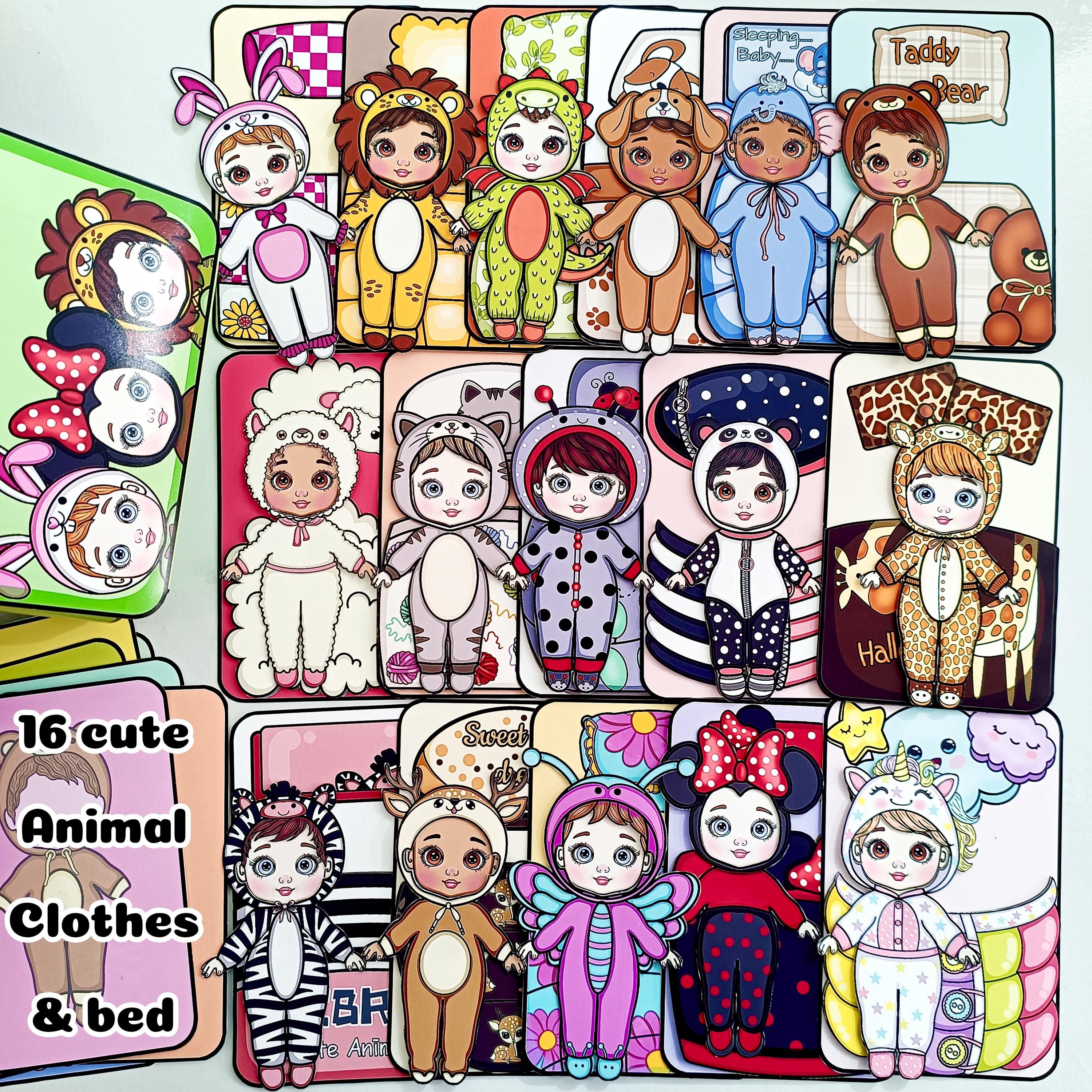 Printable Animal Paper Doll Kit: Dress-up Clothes & Bed (digital ...