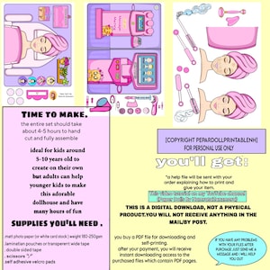 Printable Paper Doll Skin Care, Facial Beauty Salon. Template for ...