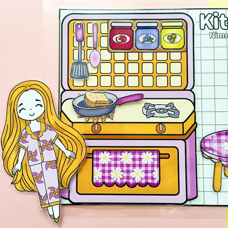 Paper Doll Kitchen Set Printable: DIY Craft Kit (digital Download) - Etsy