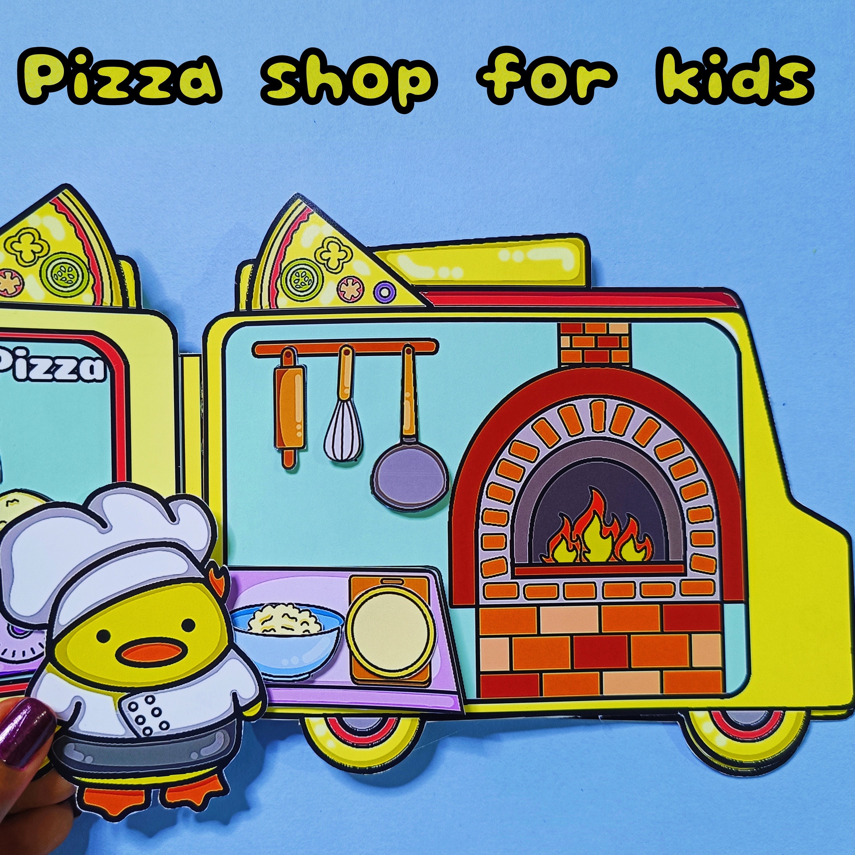 Pizza Shop Toy Activitie. Printable Pretend Play Pizza: Scissors Skills ...
