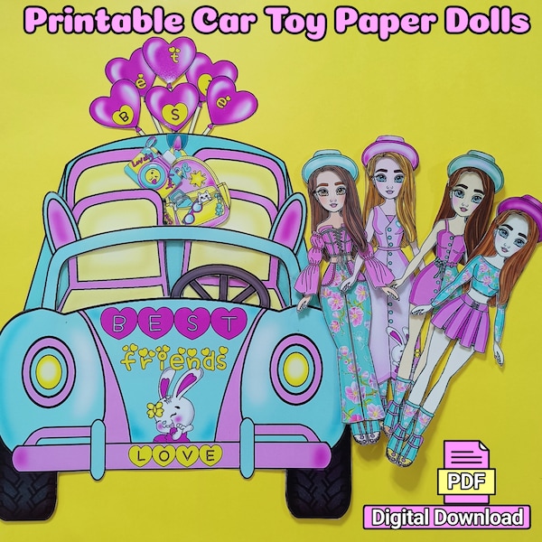 Printable Paper Doll Dress up Kit, Summer Wardrobe, DIY Busy Book, Easy Paper Craft, Girls ...