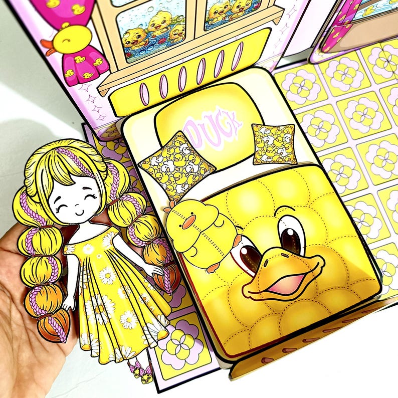 3D Duck Dollhouse Paper Doll Book: DIY Craft Kit (digital Download - Etsy