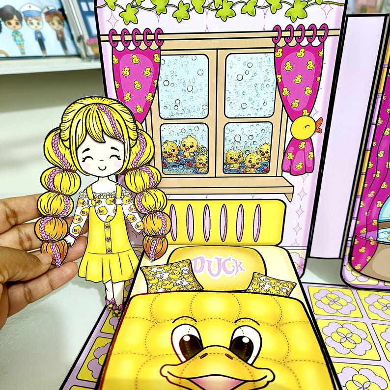 3D Duck Dollhouse Paper Doll Book: DIY Craft Kit (digital Download - Etsy