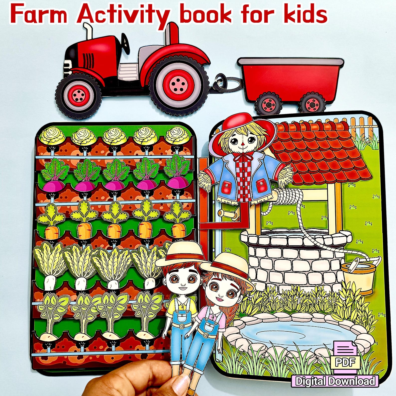 Printable Farm Activity Book for Kids: Paper Doll Game (PDF) - Etsy
