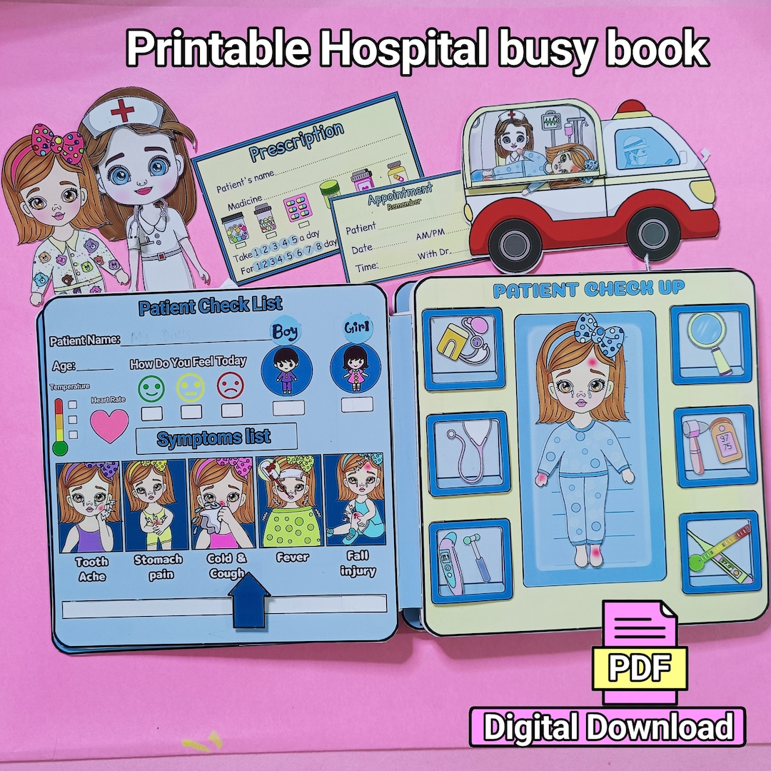 Printable Paper Doll Hospital Busy Book Printable Activities for Fun ...
