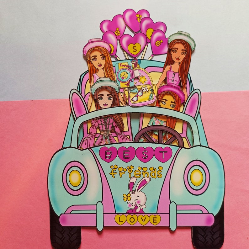 Printable Paper Doll Car Toy Template for Creative Play, Busy Book ...