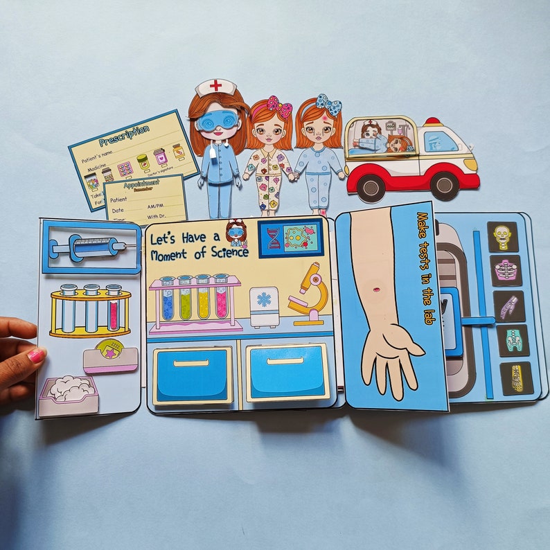 Imprimible Paper Doll Hospital Busy Book Actividades imprimibles para ...