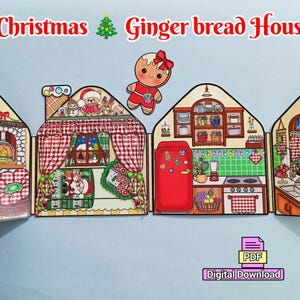 Gingerbread House Paper Doll: Christmas Printable Dollhouse (PDF ...