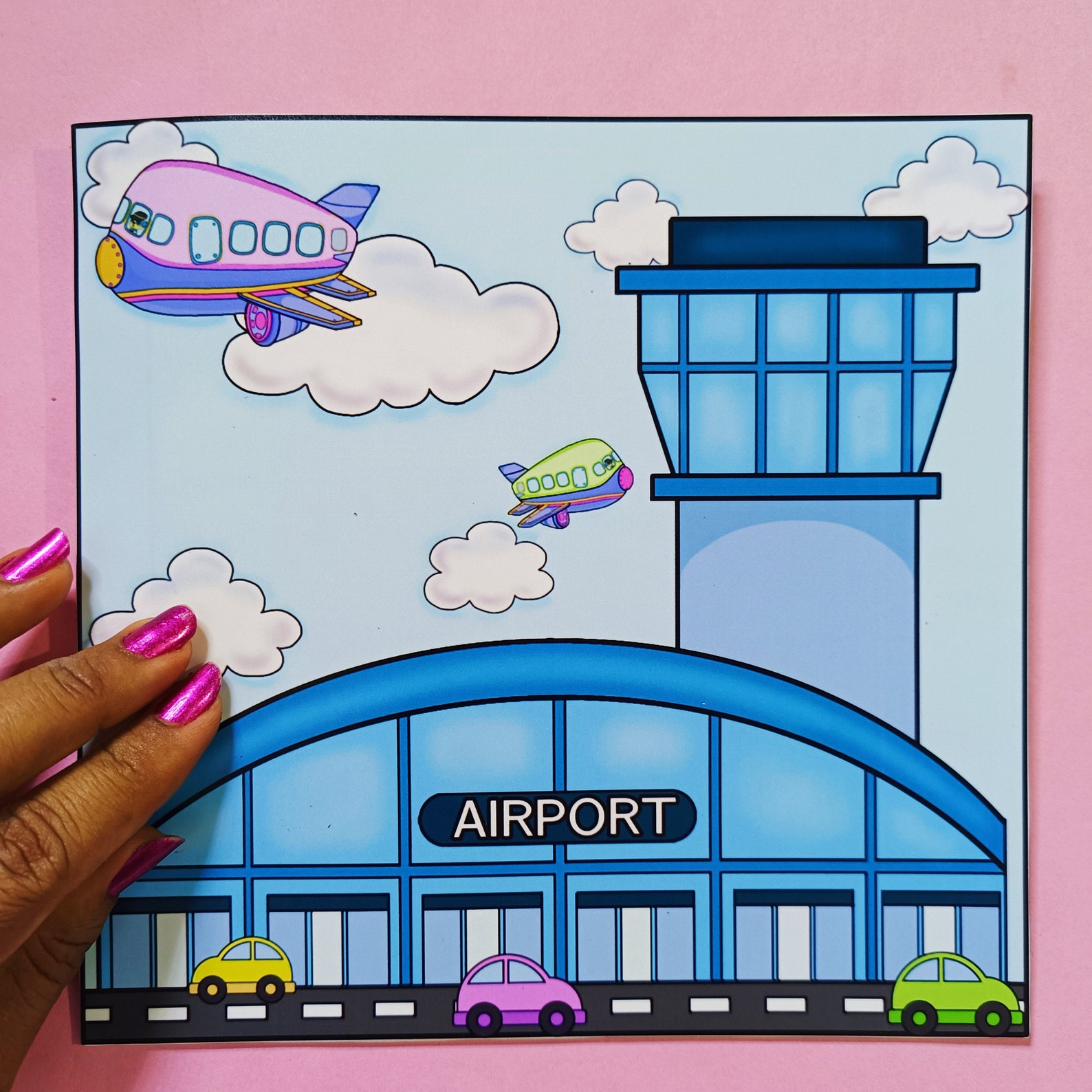 Printable Paper Airport,& Airplane Cute Animals Busy Book for Kids ...