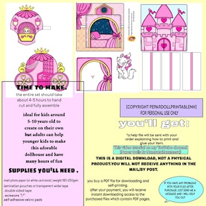 Printable Project Princess Dollhouse, Princess Dressup Kit for Kids ...