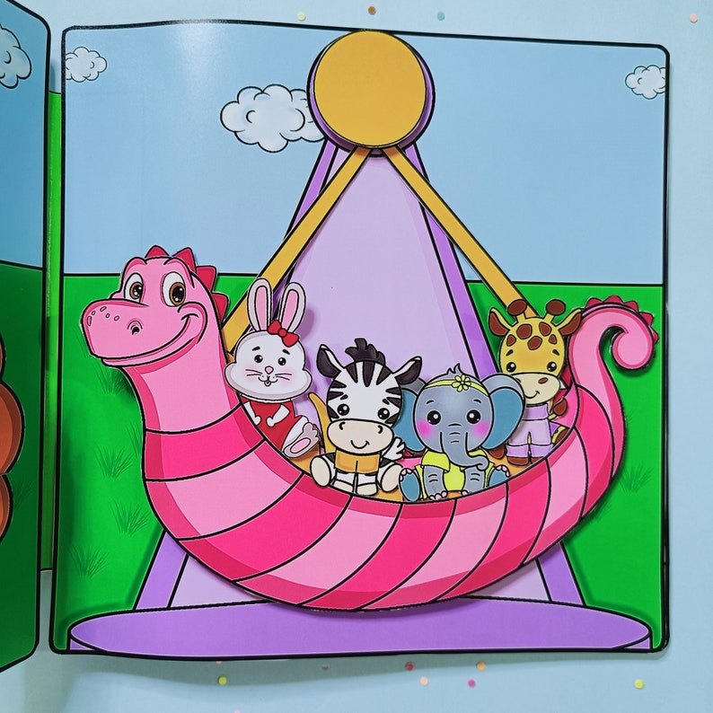 Printable Paper Fun Fair Cute Animal Busy Book Kit for Kids. Preschool ...