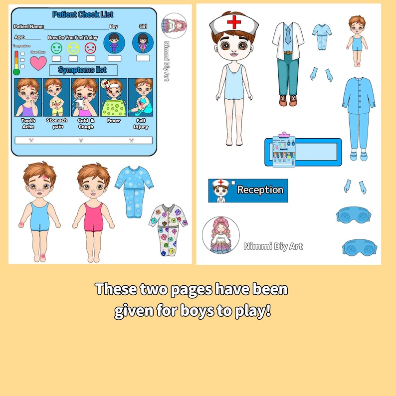 Hospital Paper Doll Busy Book: DIY Craft, Learning Activities ...