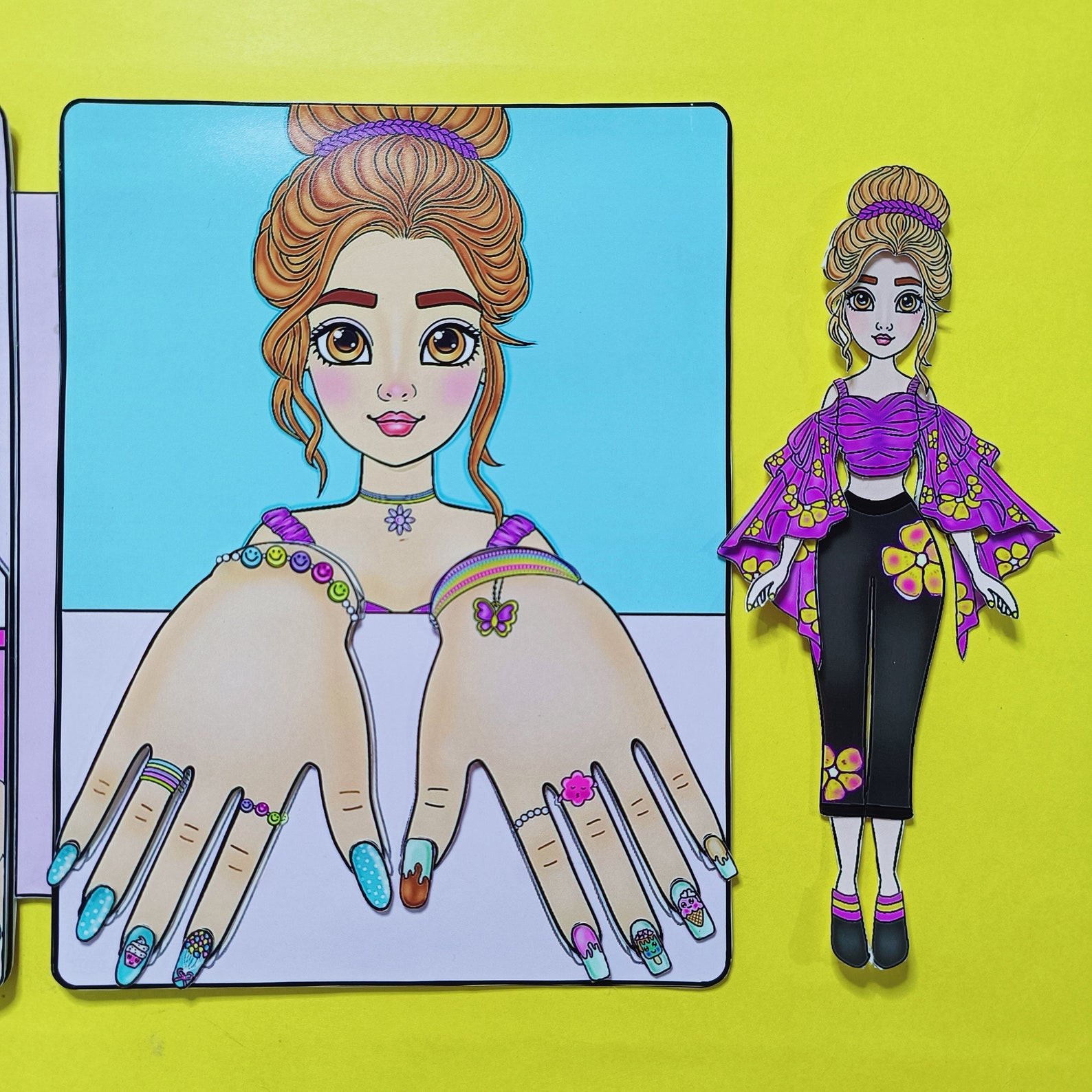 Nail Salon Paper Doll Printable Kit: Kids' Activity Book (digital ...