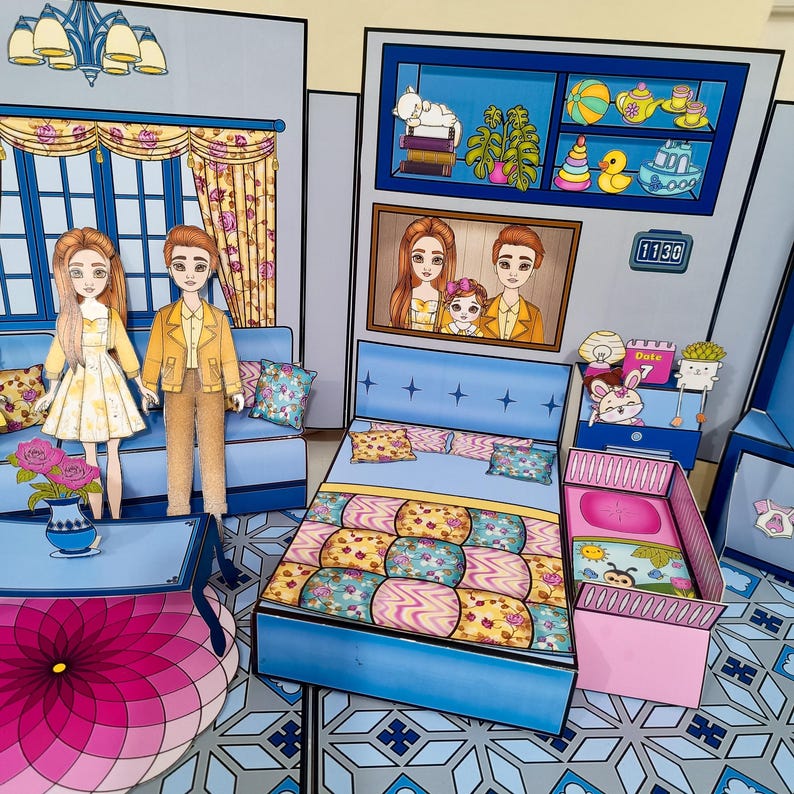 3D Dollhouse Paper Craft: Modern Family Printable Activity Book (PDF ...