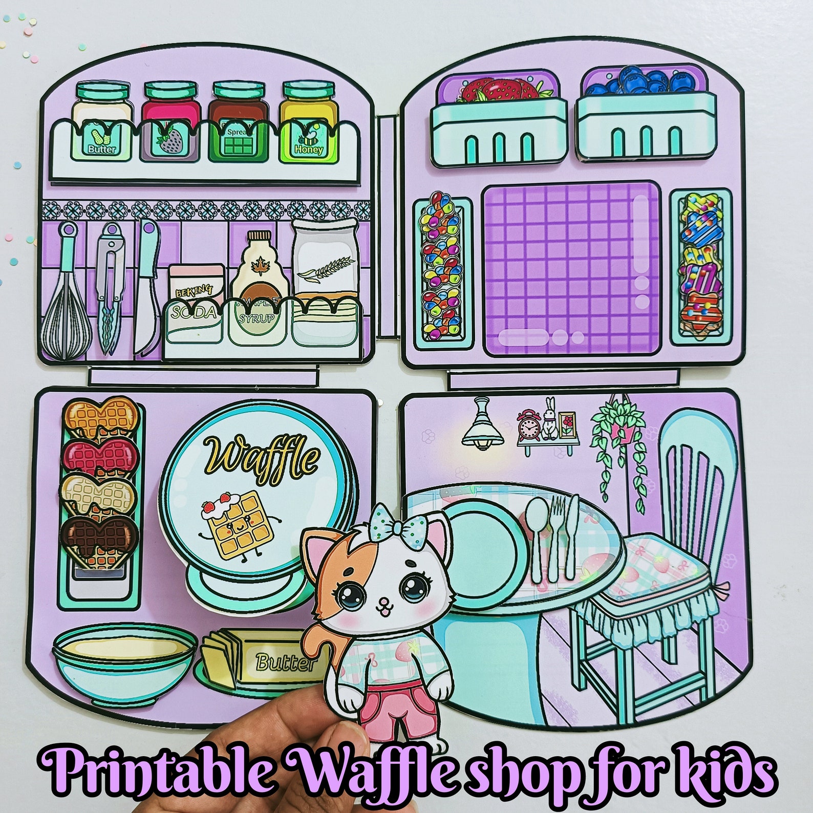 Paper Printable Waffle Shop Book Kit for Kids. Kids Preschool Games ...