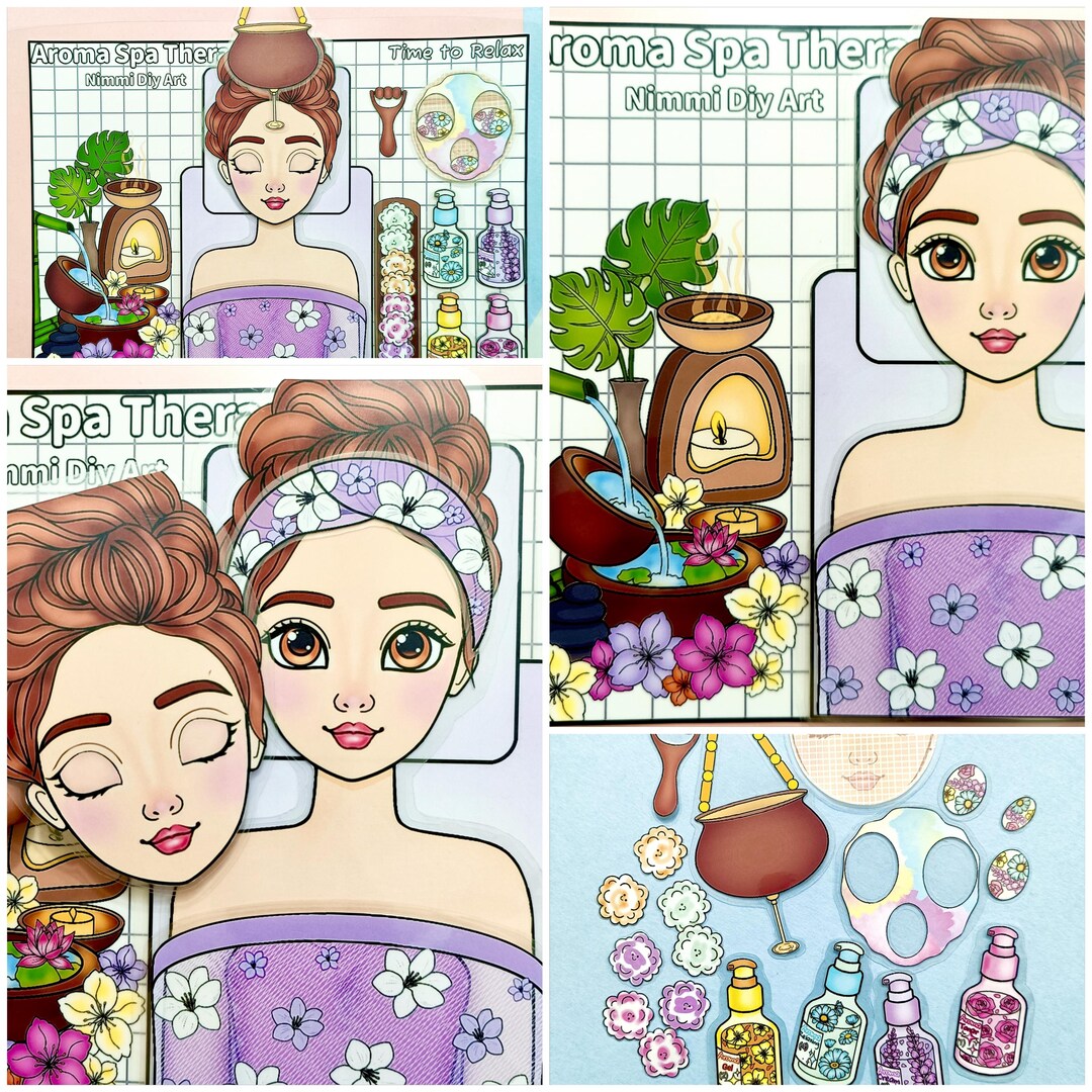 Spa and Relaxing Paper Doll: DIY Craft Kit (digital Download) - Etsy