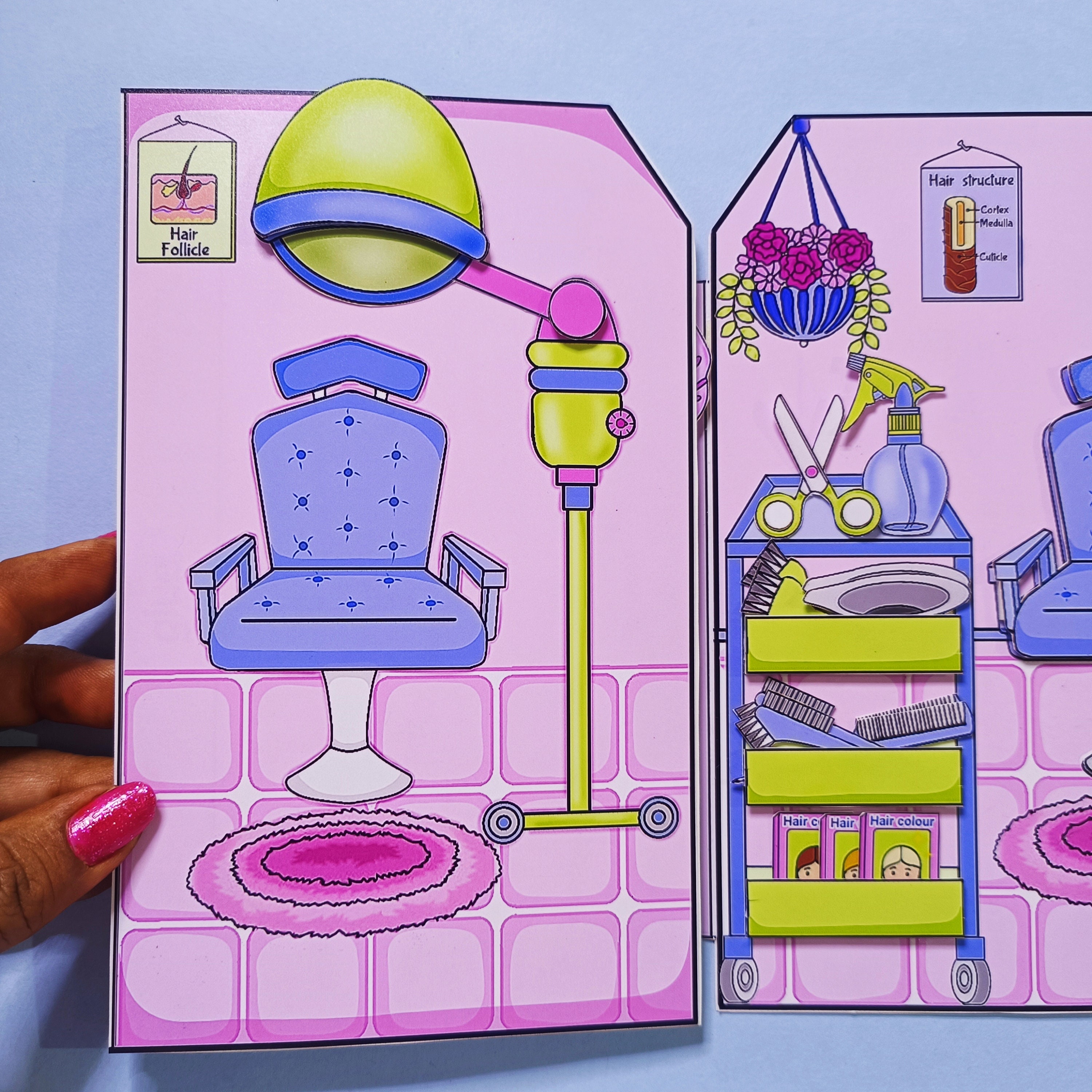 Printable Hair Salon Paper Dolls Busy Book: Kids Activity (digital ...