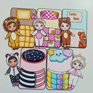 Printable Project Paper Doll 16 -cute Animal Bed & Clothes, Animal ...