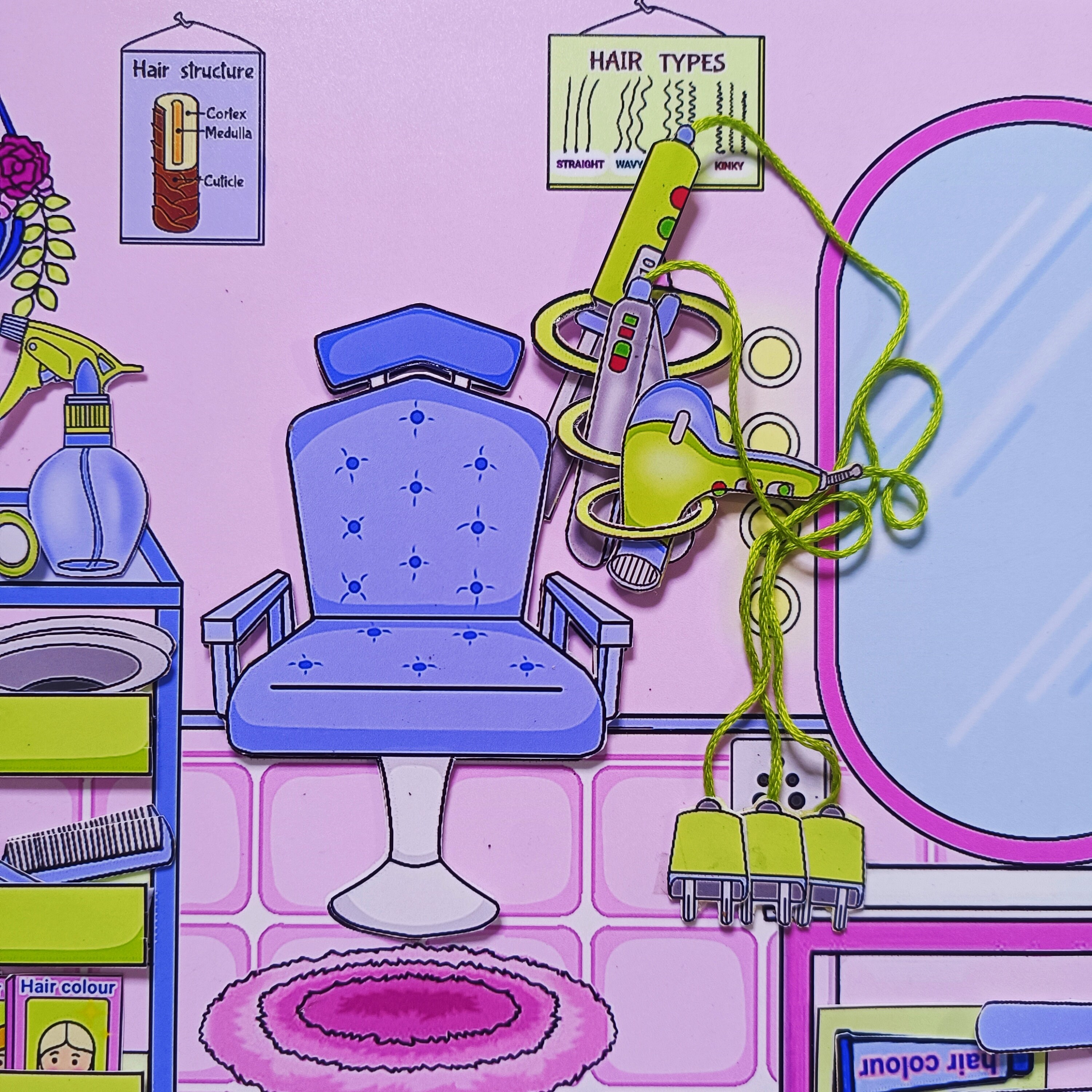 Printable Hair Salon Paper Dolls Busy Book: Kids Activity (digital ...