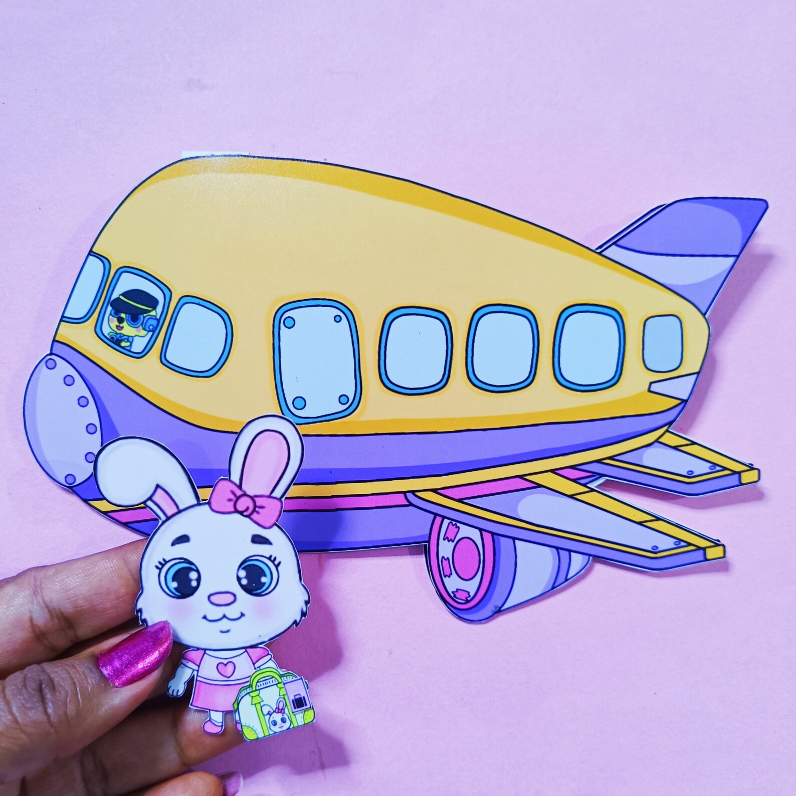 Printable Paper Airport,& Airplane Cute Animals Busy Book for Kids ...