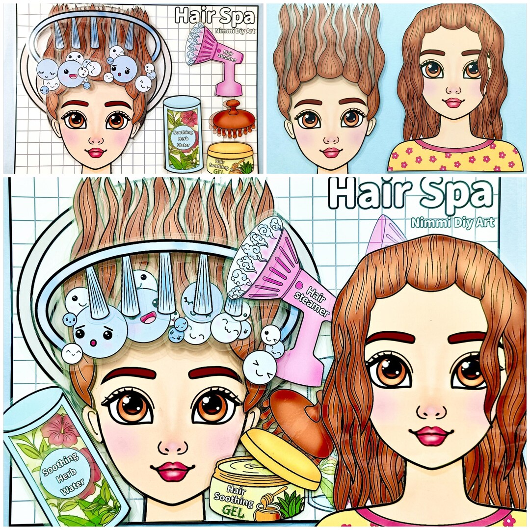Hair Spa Paper Doll: DIY Craft Kit (digital Download) - Etsy