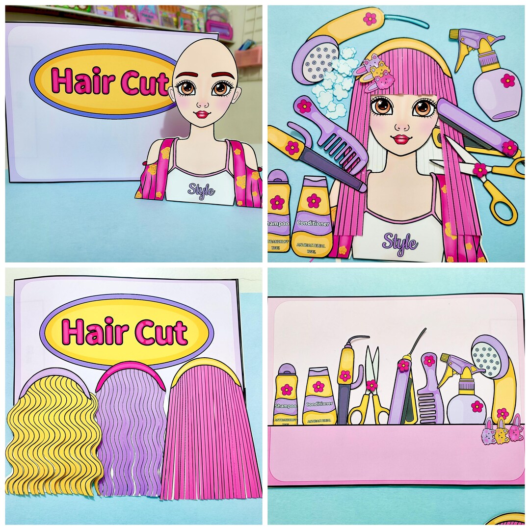 Hair Cut Printable Paper Kit : DIY Craft Kit (digital Download) - Etsy