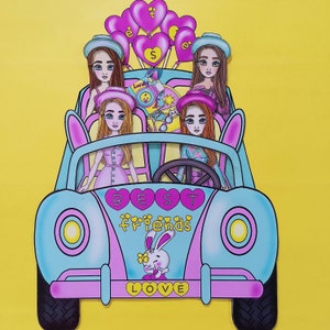 Printable Paper Doll Car Toy Template: DIY Kids Activity (digital ...