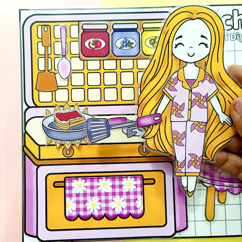 Paper Doll Kitchen Set Printable: DIY Craft Kit (digital Download) - Etsy