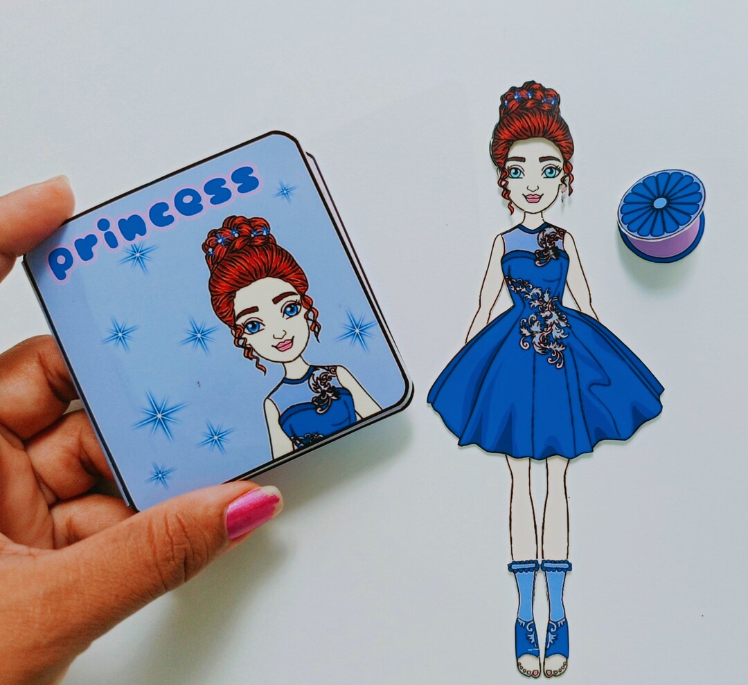Paper Doll Blue Dress Princess Printable, Busy Book, Activities. - Etsy