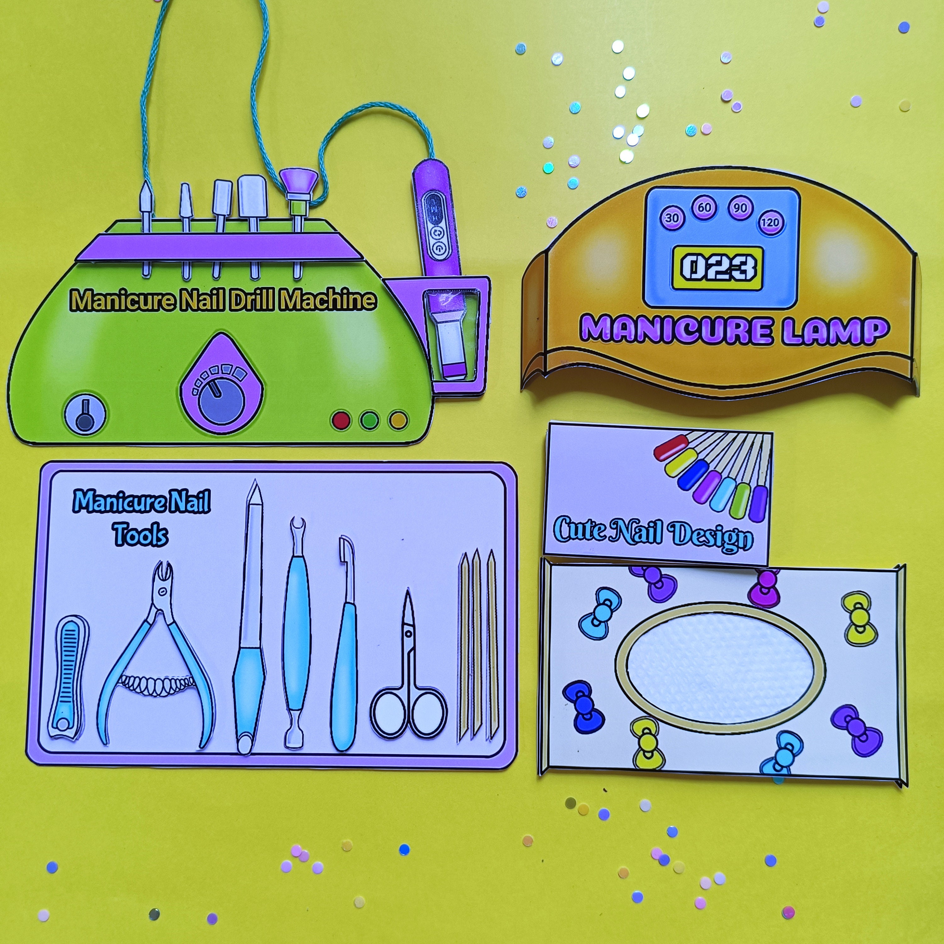 Printable Paper Doll Nail Art Kit Book for Kids Activities Project. Kit ...