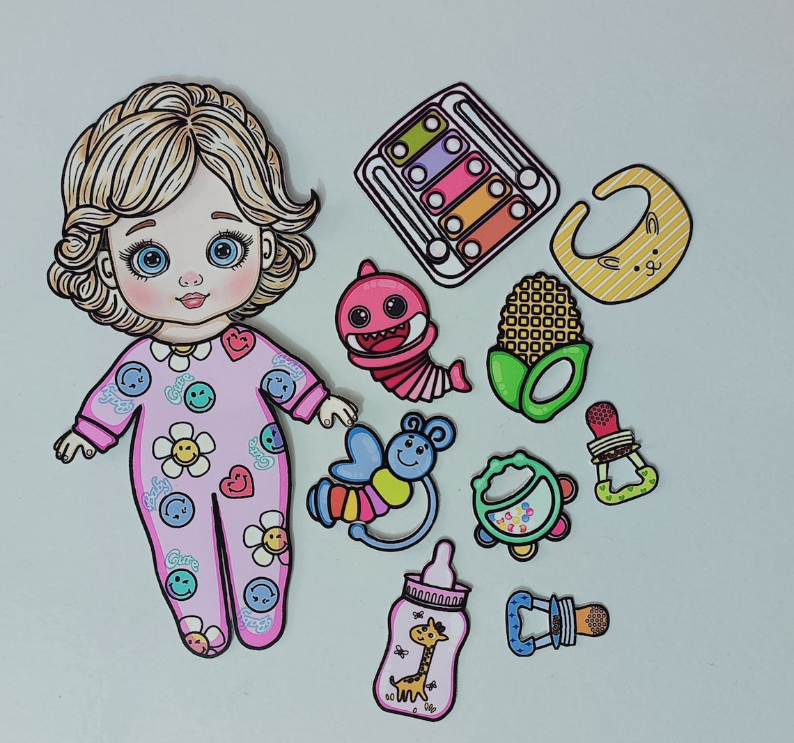 Printable Paper Dolls Clothes Kit: Baby Dress-up Activity (digital ...