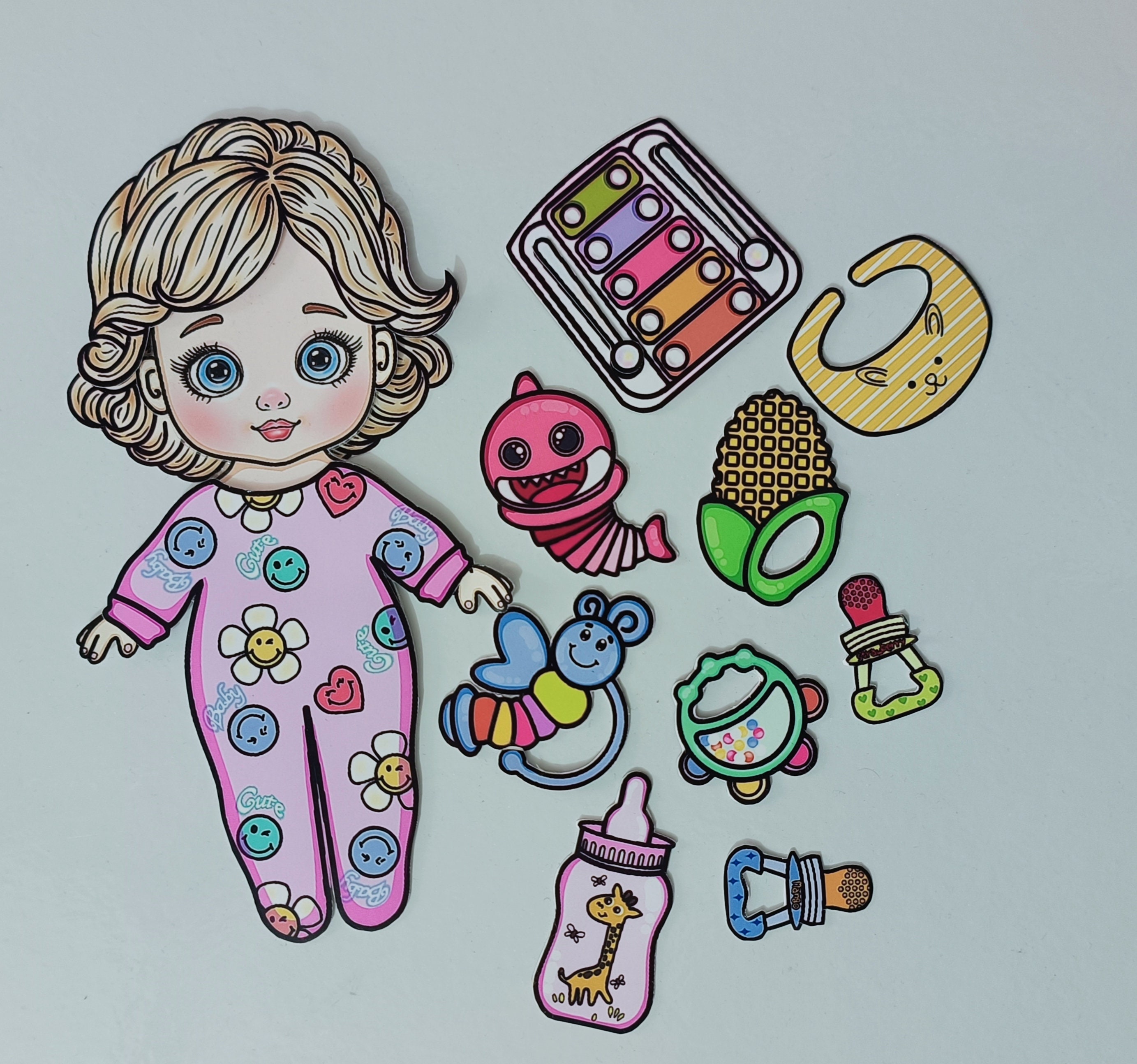 Printable Paper Dolls Clothes Kit: Baby Dress-up Activity (digital ...