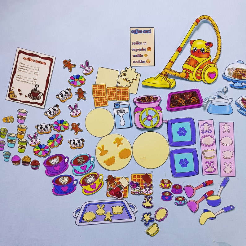 Printable Paper Coffee Shop Paper Dolls, Kids Play, Preschool Games ...