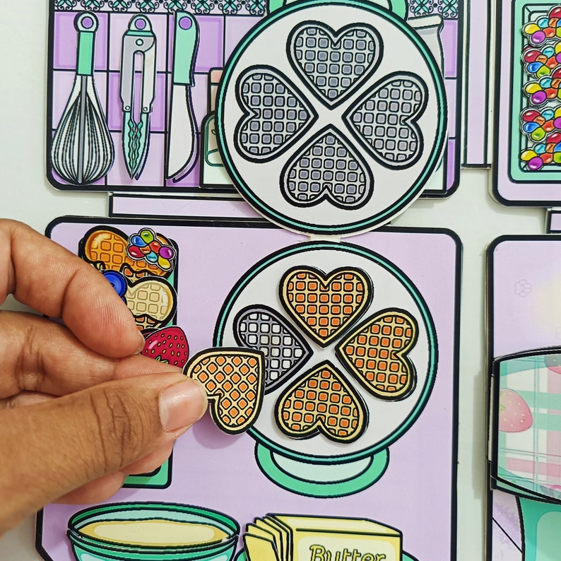 Paper Printable Waffle Shop Book Kit for Kids. Kids Preschool Games ...