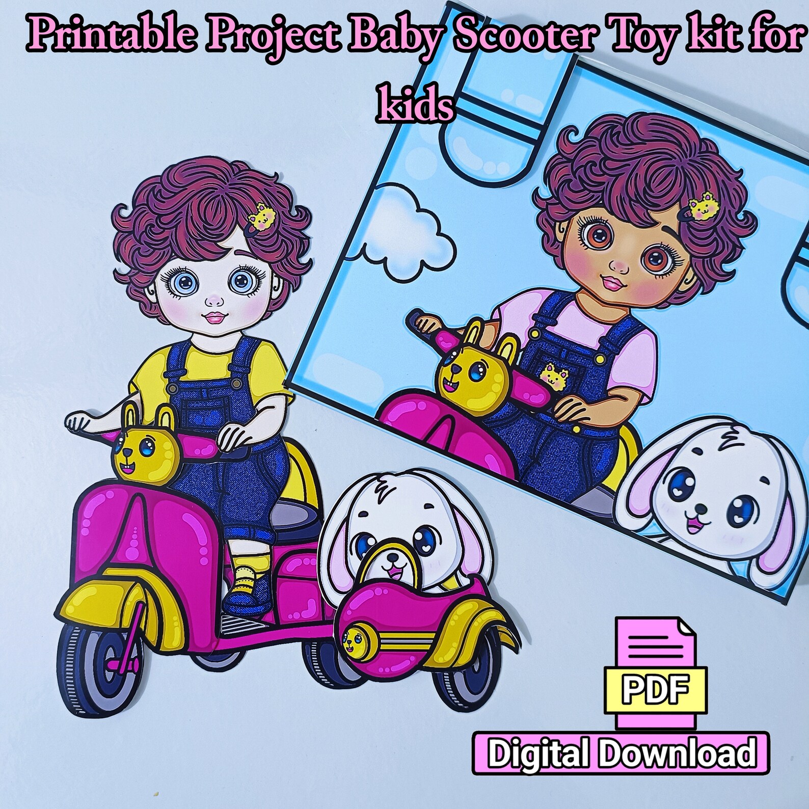 Printable Project Paper Little Baby Motorcycle Toy Kit for Kids. Kids ...