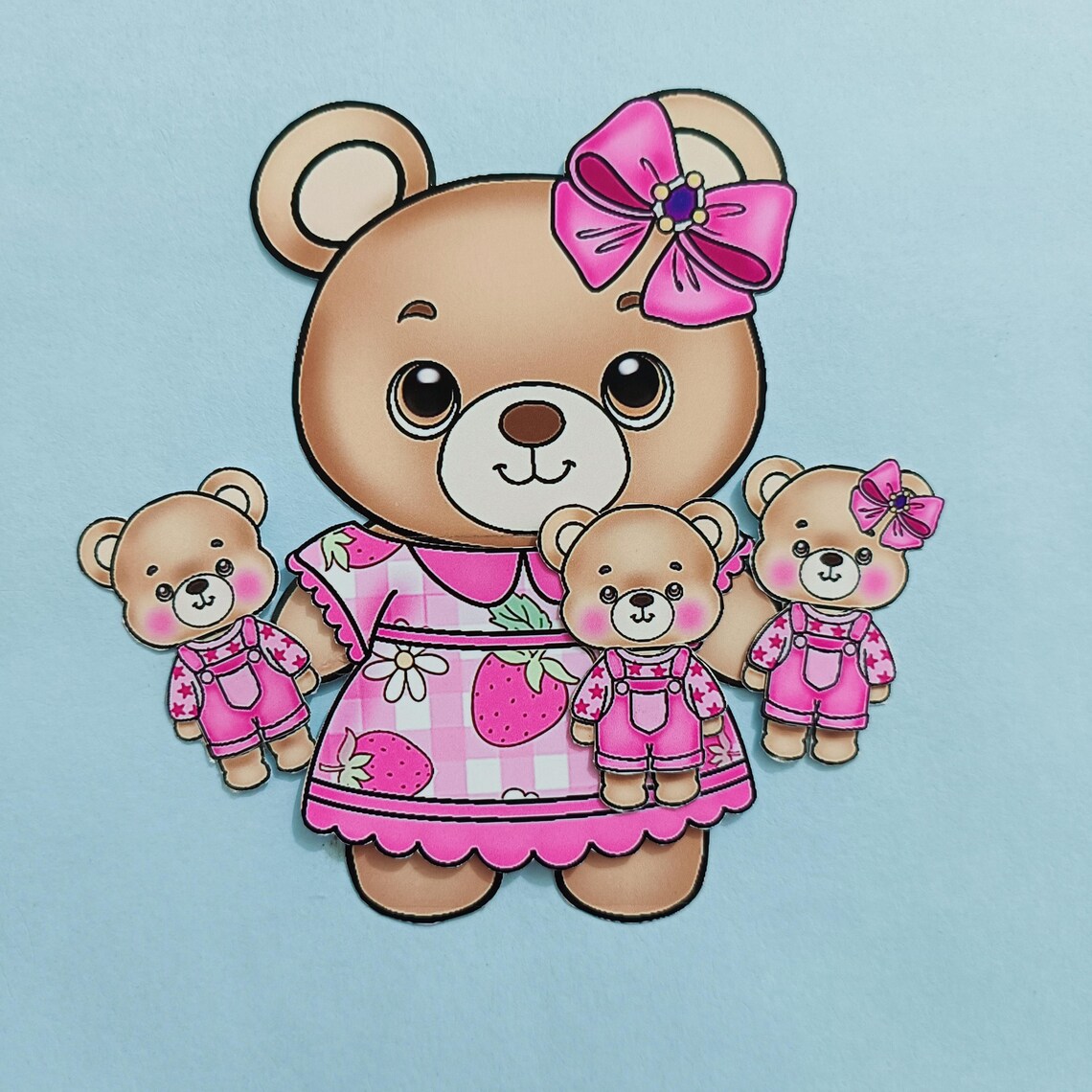 Printable Teddy Bear Stroller Paper Toy: Kids' Activity (PDF Pattern ...