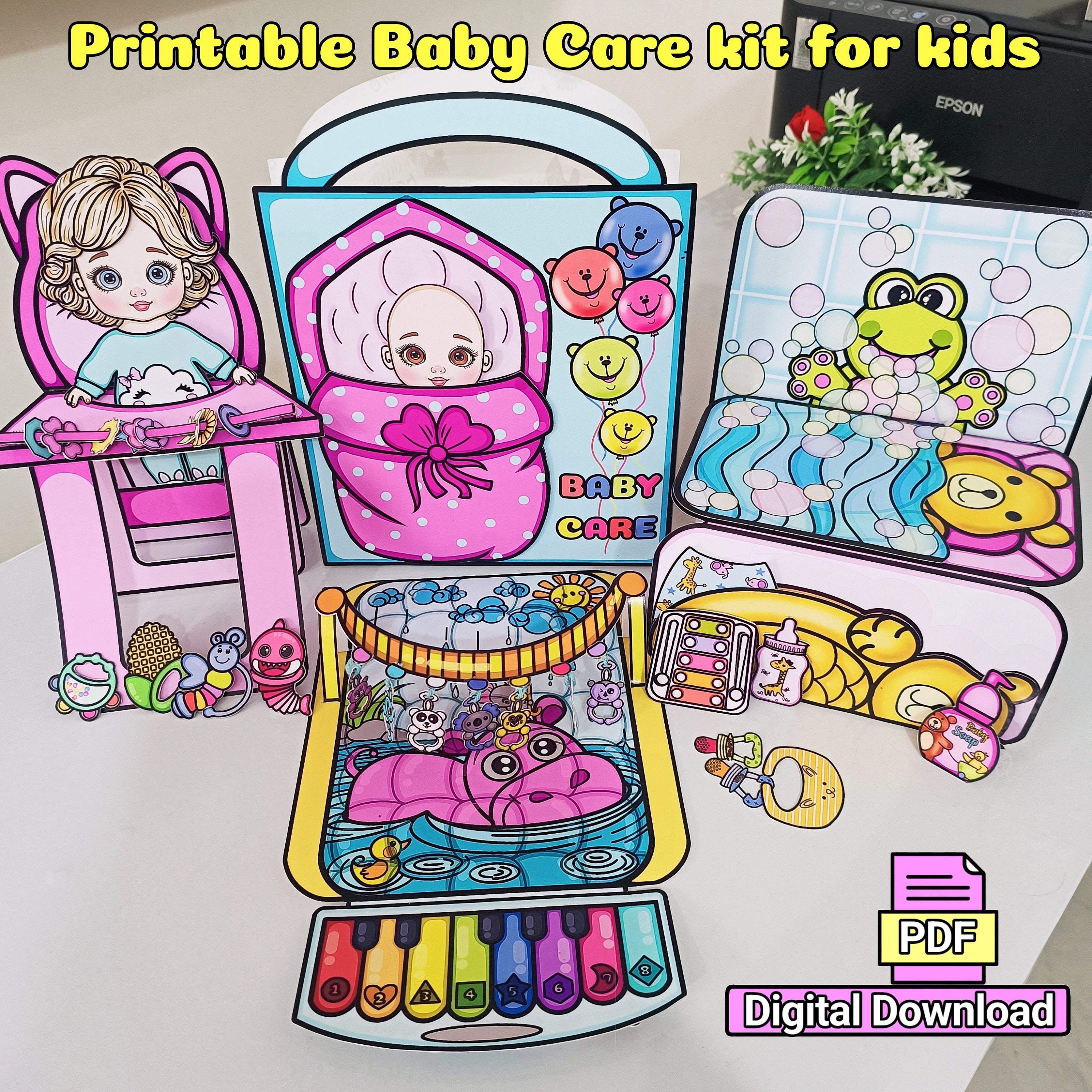 Printable Paper Dolls Clothes Kit: Baby Dress-up Activity (digital ...