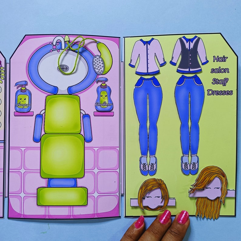 Printable Hair Salon Paper Dolls Busy Book Activities, Kids Project ...